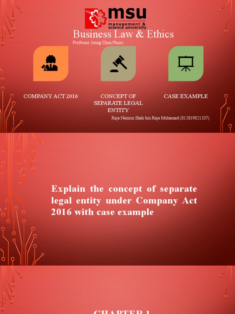 Separate Legal Entity in Company Law | PDF | Corporations | Private Law