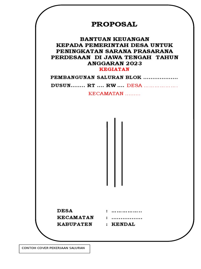 Contoh Proposal Banprov Talud Saluran | PDF