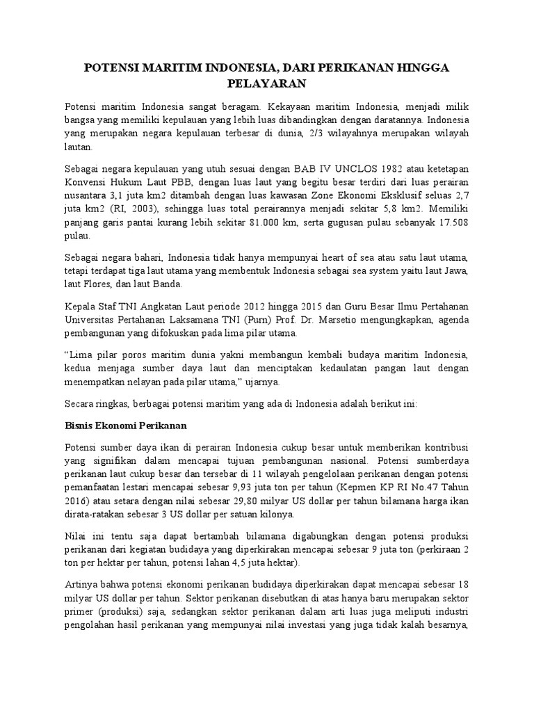 Potensi Maritim Indonesia | PDF | Sains & Matematika