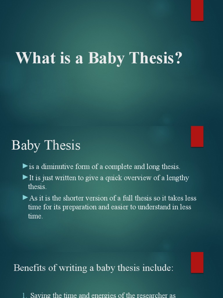 What Is A Baby Thesis | PDF