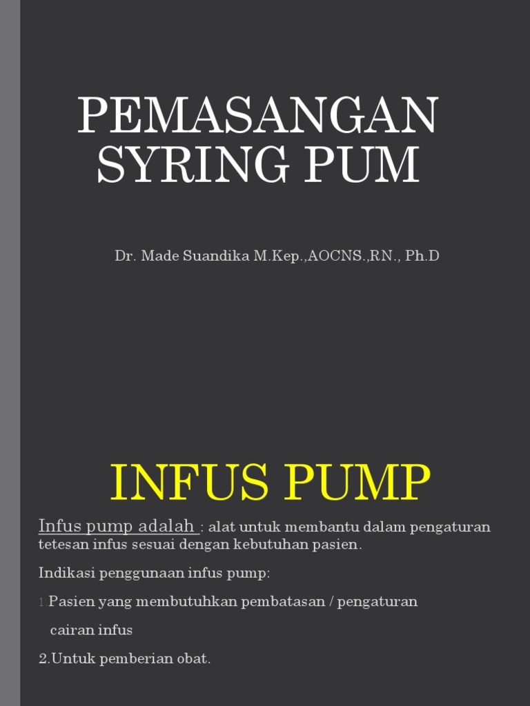 Panduan Pemasangan Infus Pump | PDF