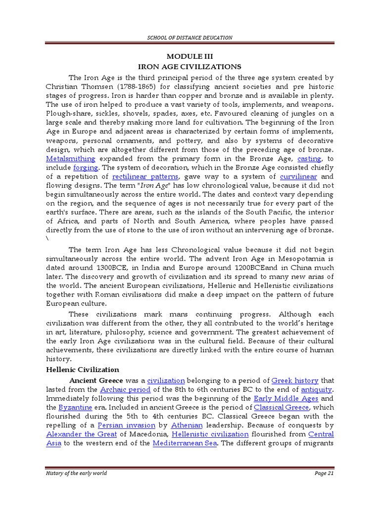 Iron Age Civilization | PDF | Sparta | Ancient Greek Philosophy