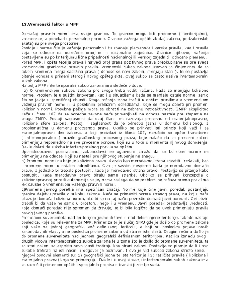 Skripte Međunarodno Privatno Pravo 1 | PDF