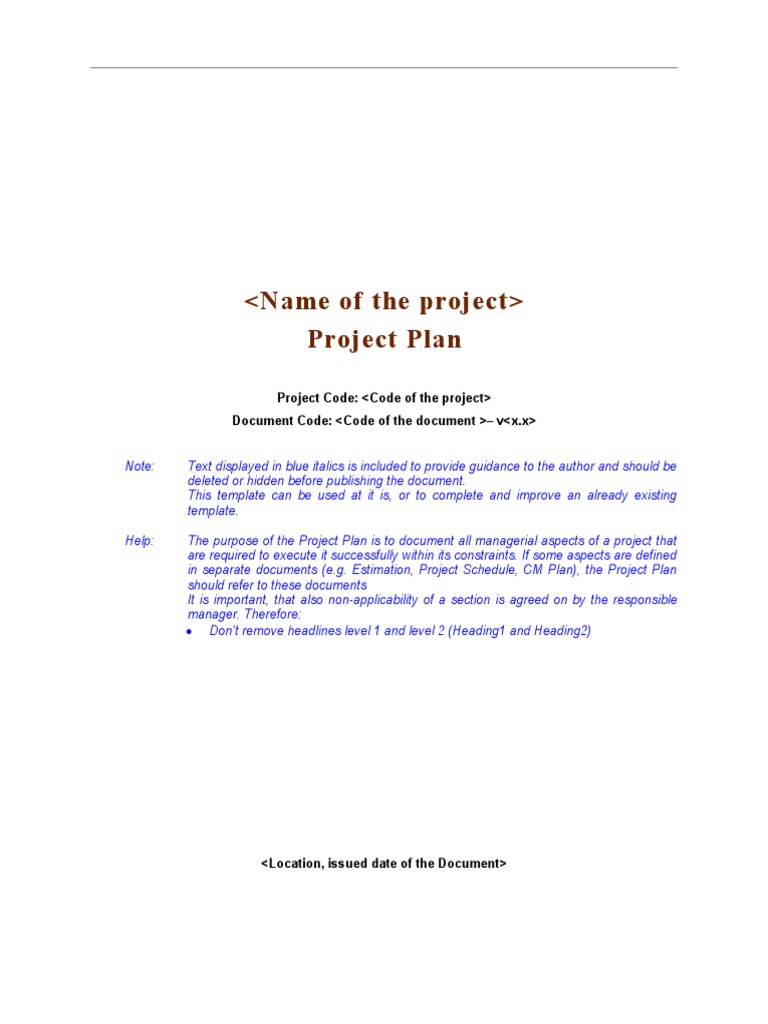 Bai 5a - Template - Project Plan | PDF | Risk Management | Risk