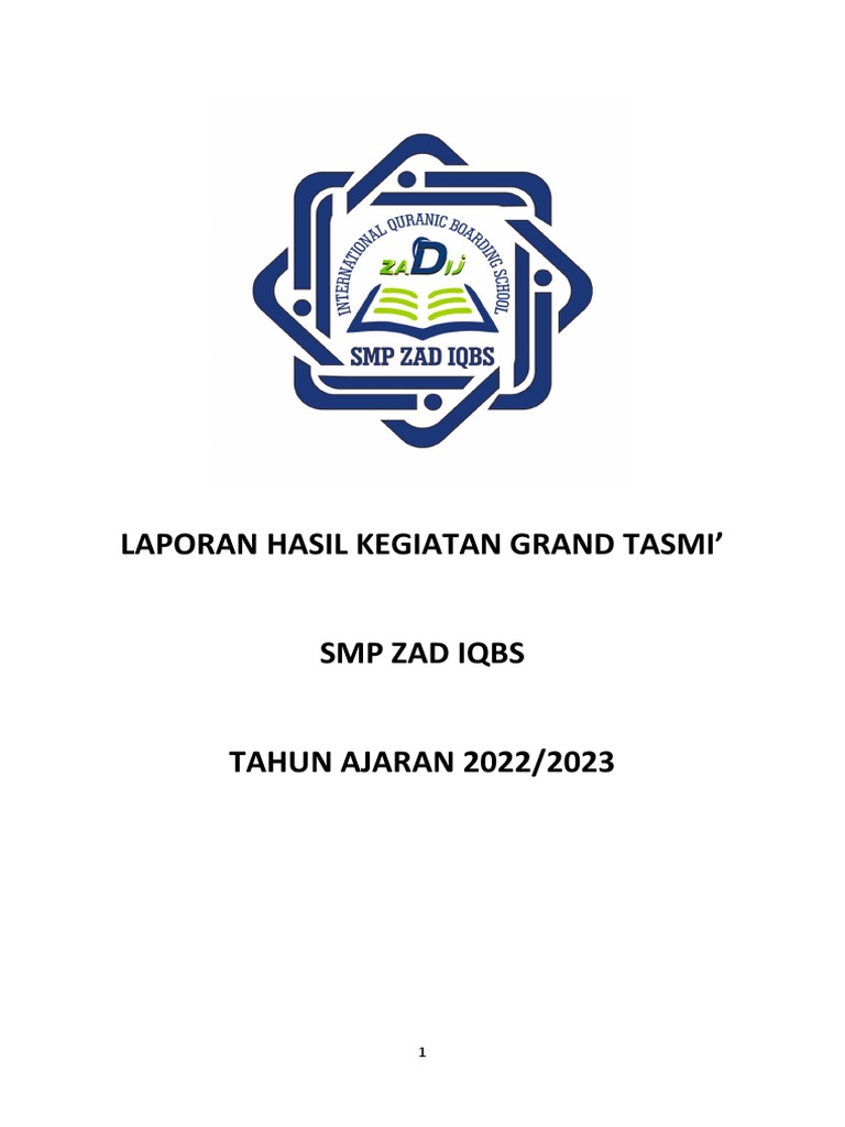 Laporan Hasil Kegiatan Grand Tasmi SMP Zad | PDF