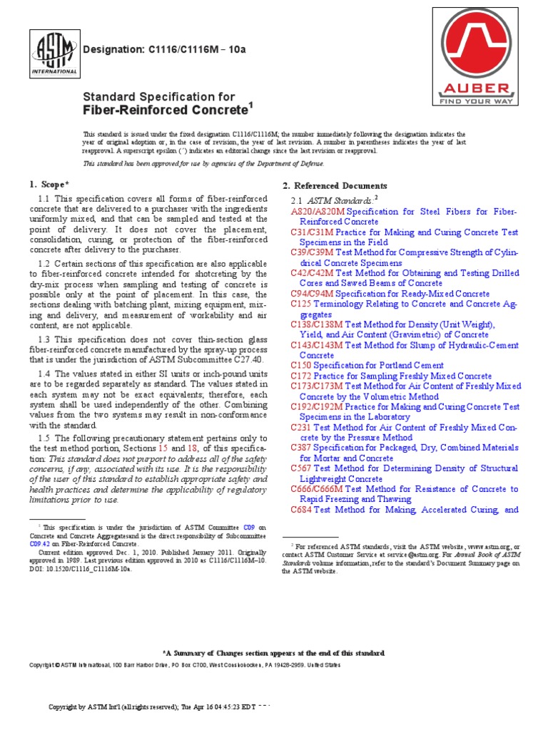 ASTM C1116-10a | PDF | Concrete | Building Engineering