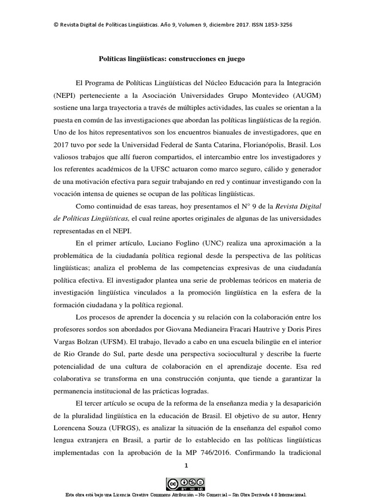 Políticas Linguisticas | PDF | Método de enseñanza | Multilingüismo