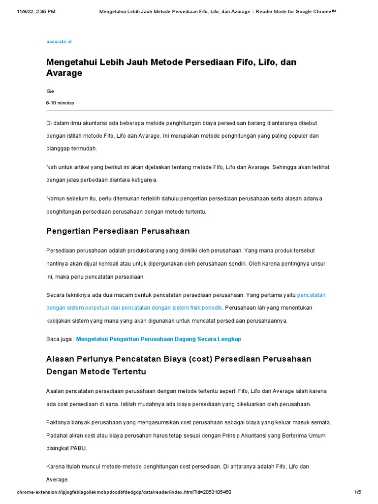 Mengetahui Lebih Jauh Metode Persediaan Fifo, Lifo, Dan Avarage ...