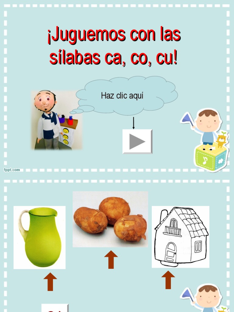 Ejercicios con sílabas ca, co, cu | PDF