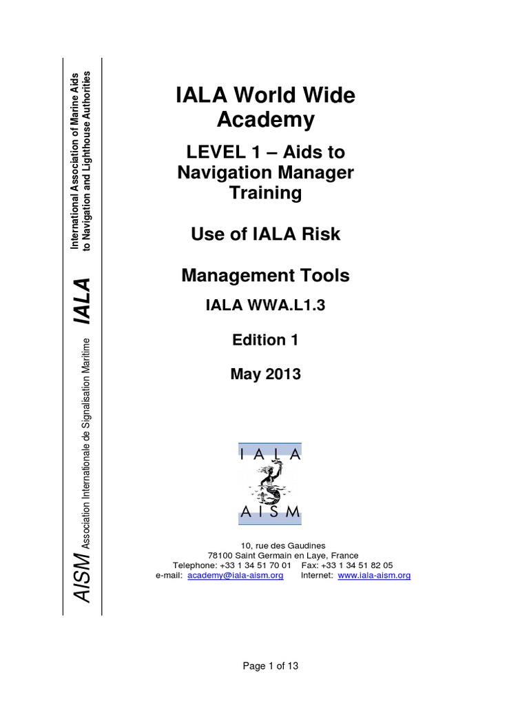 Use of IALA Risk Management Tools 1.3 | PDF | Risk | Simulation