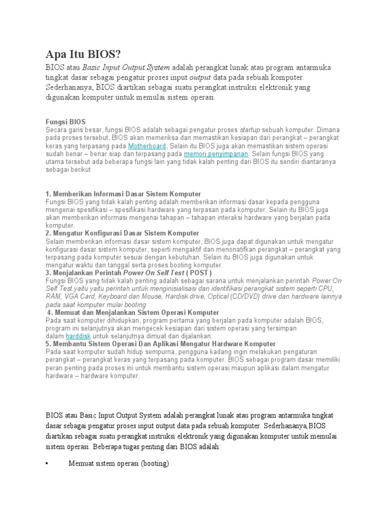Apa Itu BIOS | PDF