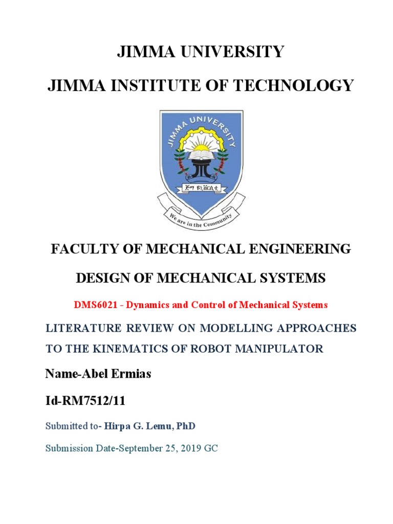 Literature Review On Modelling Approaches To The Kinematics of Robot Manipulator | PDF ...