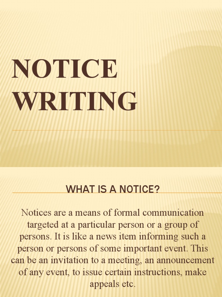 Notice Writing | PDF | Communication | Human Communication