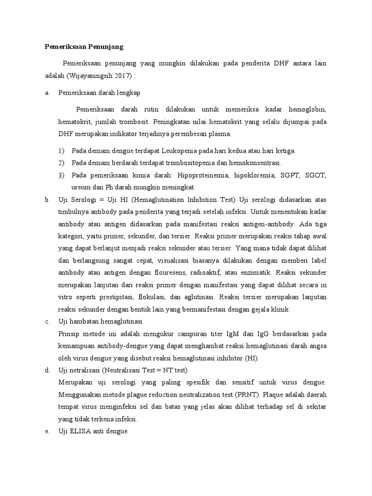 Pemeriksaan Penunjang & Penatalaksanaan | PDF