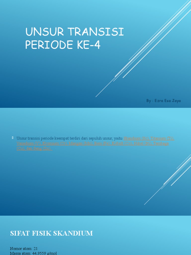 Unsur Transisi Periode 4: Skandium | PDF