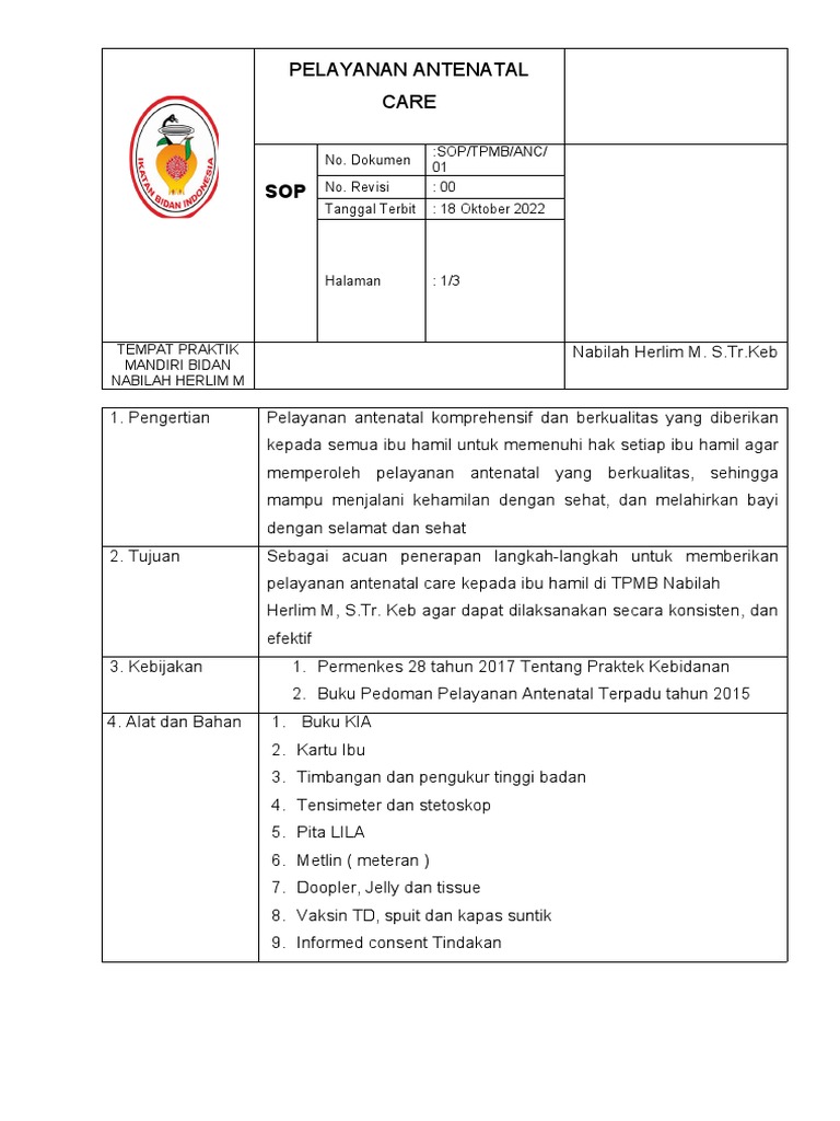 Sop Anc Di TPMB | PDF