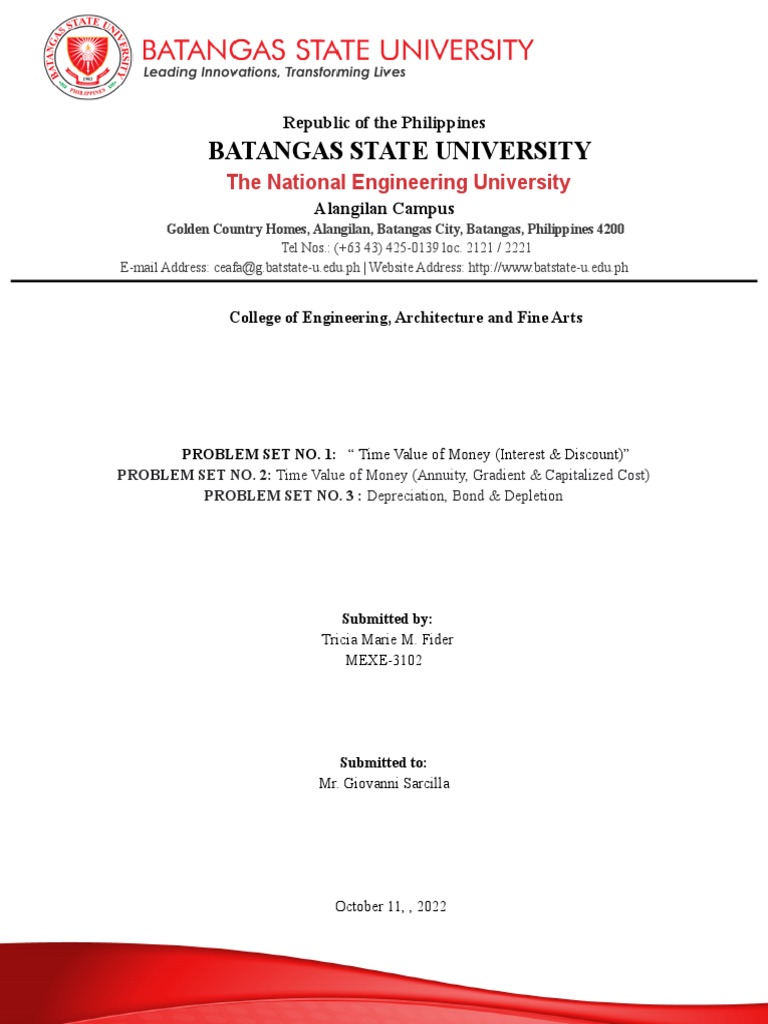 Fider - ProblemSet1 (EngEco) | PDF | Interest | Time Value Of Money