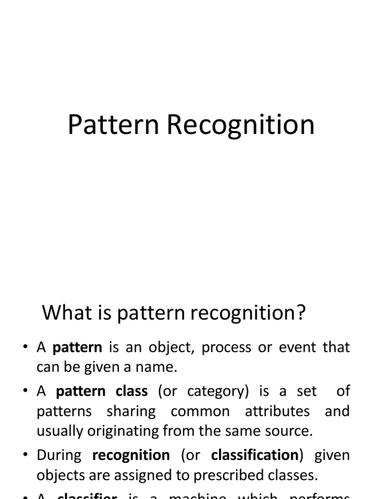 Pattern Recognition | PDF | Pattern Recognition | Statistical Classification
