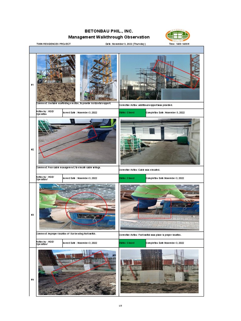 Management Walkthrough (11.03.22) | PDF | Manufactured Goods | Building ...
