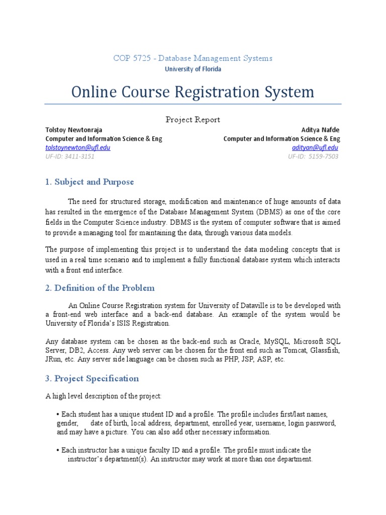 Online Course Registration System | PDF | Databases | Php