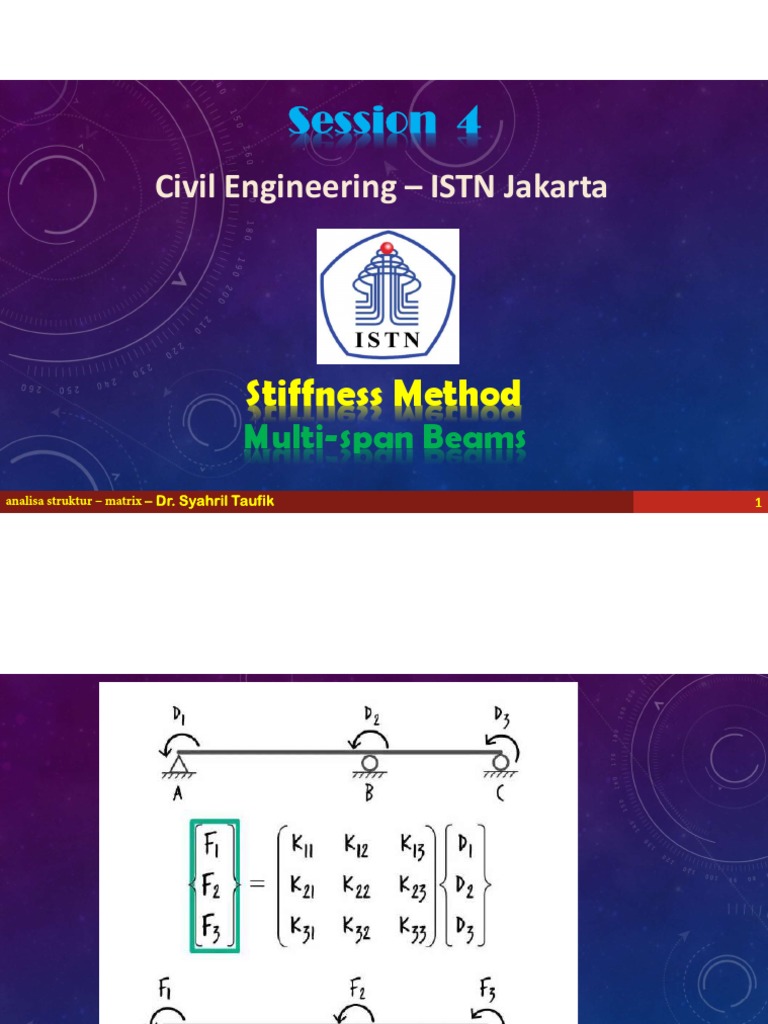 Session 4 - Stiffness Method-Beam Analysis-Matrix | PDF