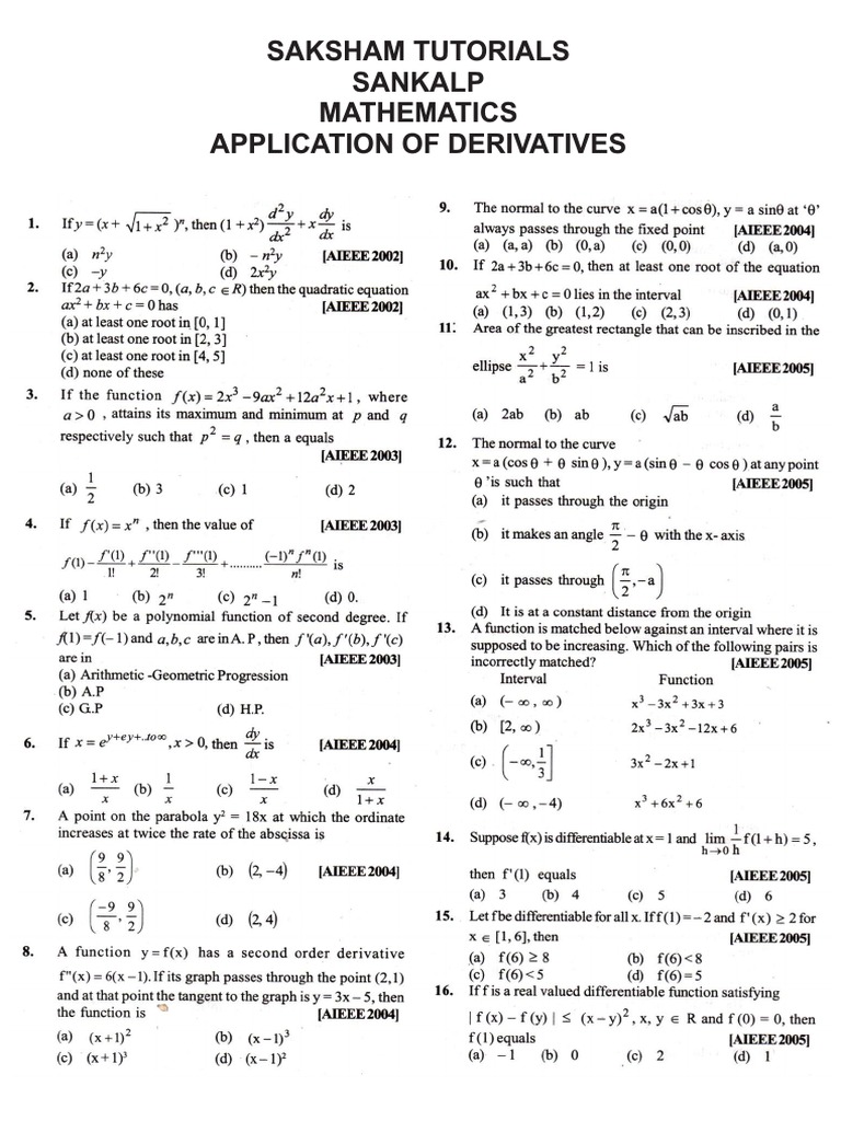 Application of Derivatives | PDF | Teaching Methods & Materials ...