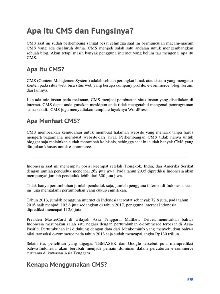 2 - Apa Itu CMS Dan Fungsinya | PDF