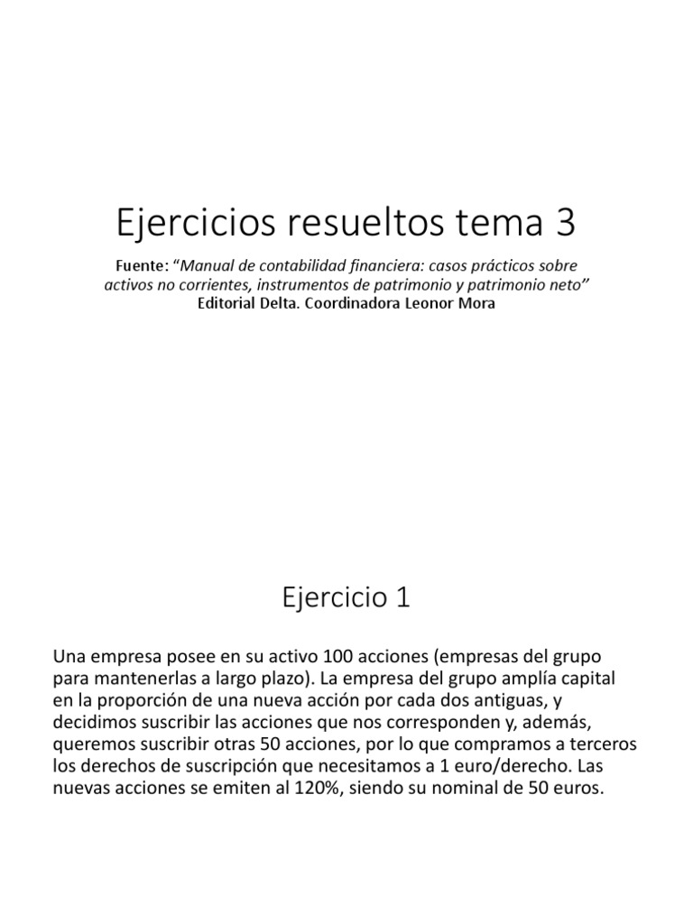 Ejercicios Resueltos Tema3 Libro | PDF | Compartir (Finanzas) | Contabilidad