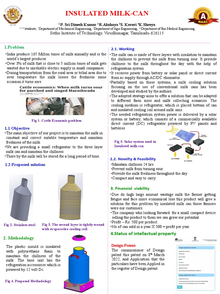 Insulated Milk Can Poster | PDF | Milk | Refrigeration