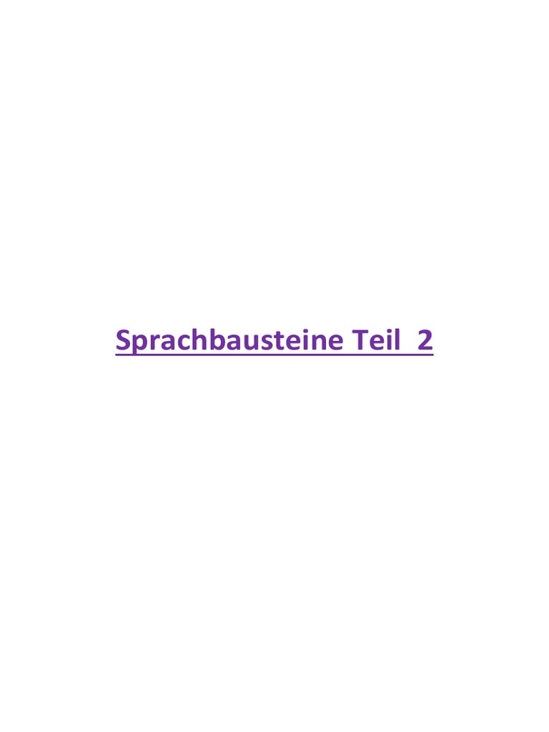 Sprachbausteine Teil 2 | PDF