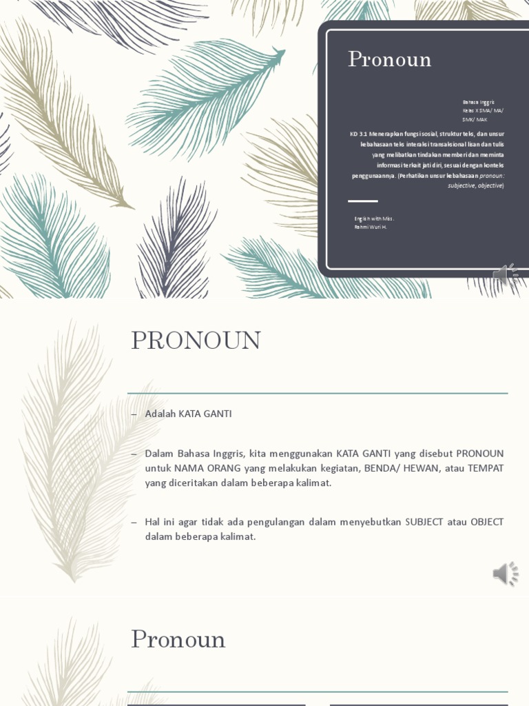 Pronoun Objective Subjective | PDF | Subject (Grammar) | Linguistic ...