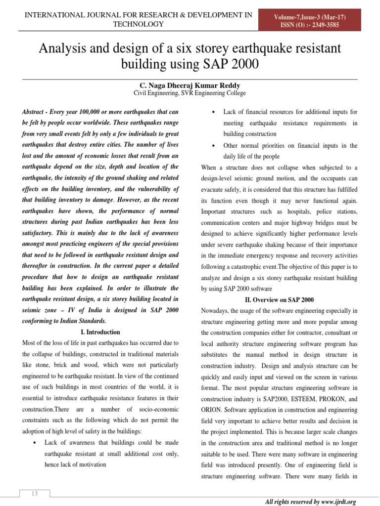 849783-Analysis and Design of A Six Storey Earthquake Resistant ...