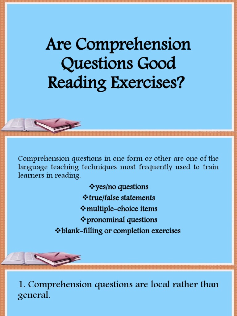 Are Comprehension Questions Good Reading Exercises | PDF | Reading ...
