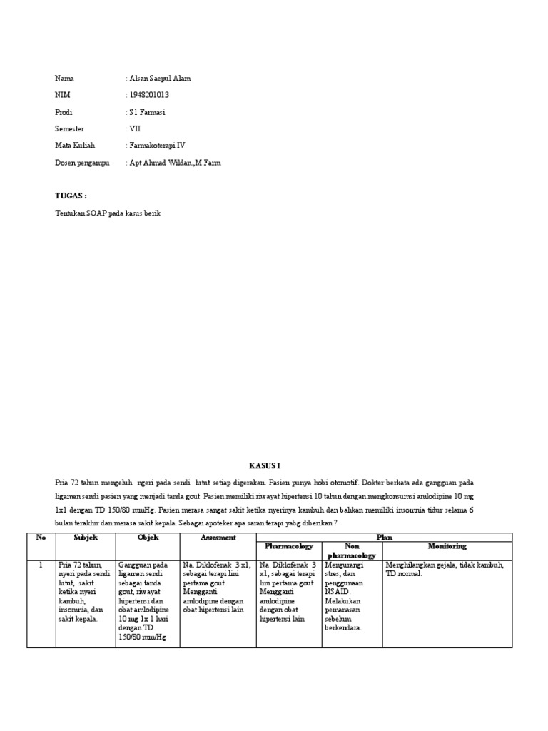 Contoh Soap Farmakoterapi Pdf