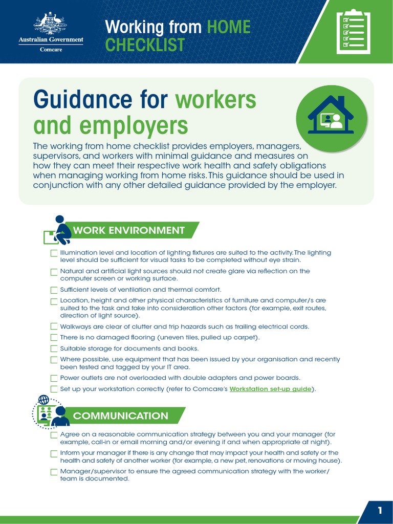 Home Office Safety Checklist | PDF | Lighting | Occupational Safety And ...