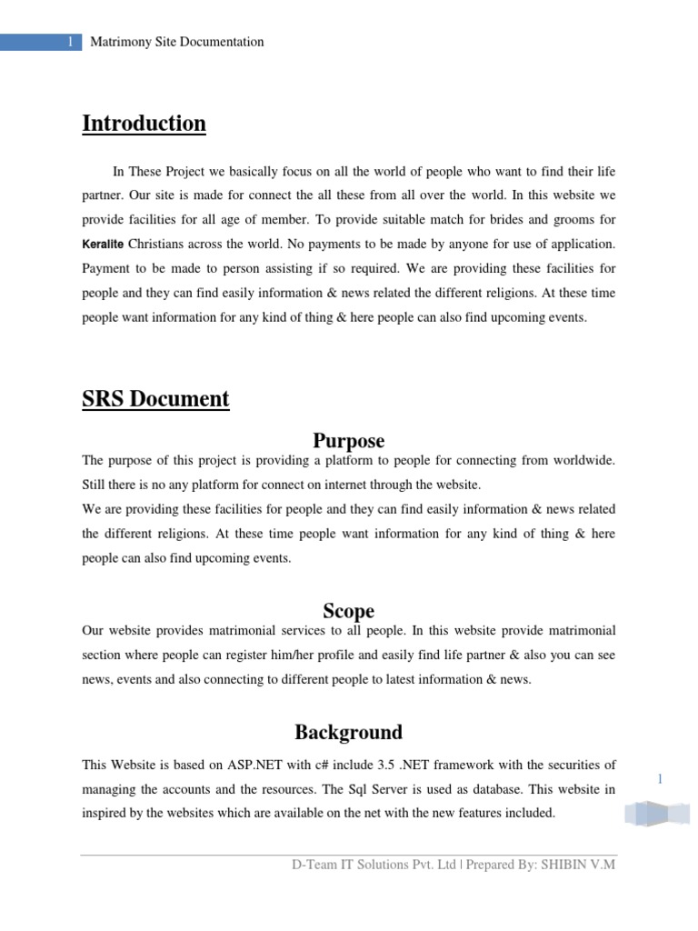 Matrimony SRS | PDF | Databases | Login