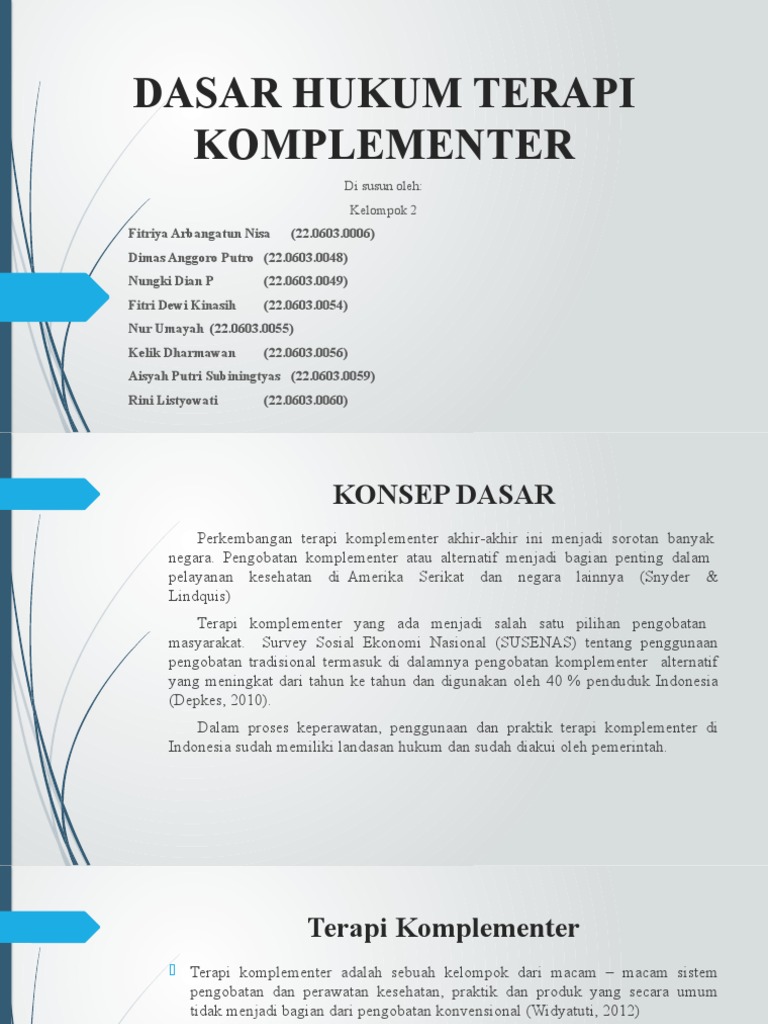 Dasar Hukum Terapi Komplementer di RI | PDF | Pengembangan Diri | Sains & Matematika