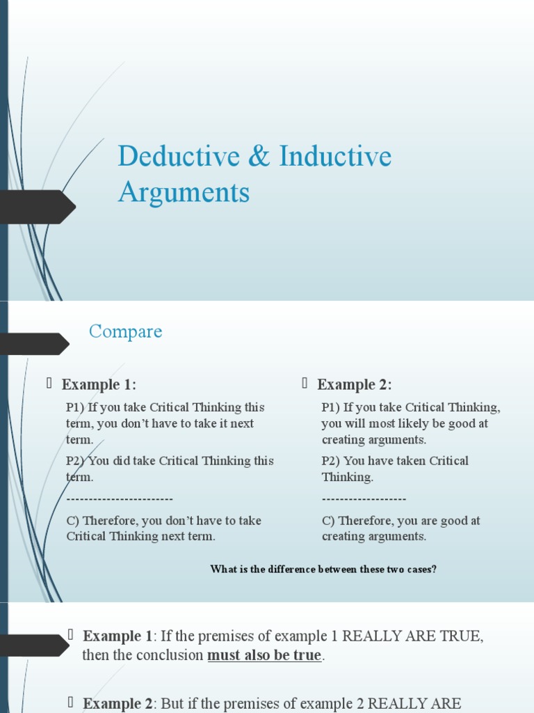 L3. Deductive Inductive Arguments | PDF | Argument | Deductive Reasoning