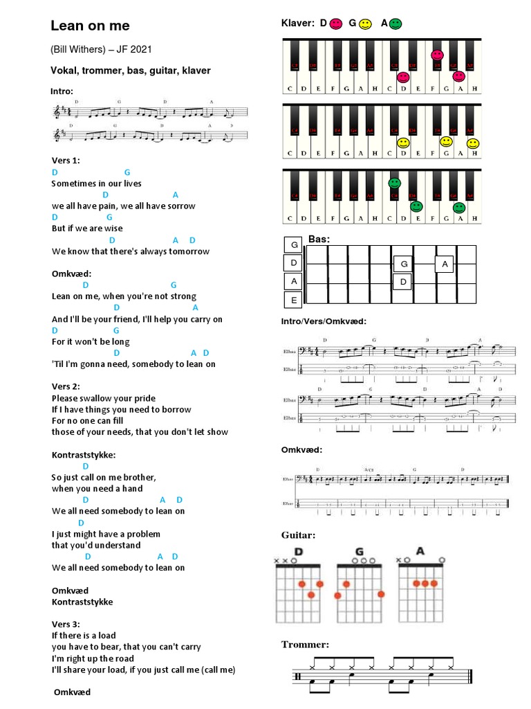 Lean on me sheet music | PDF