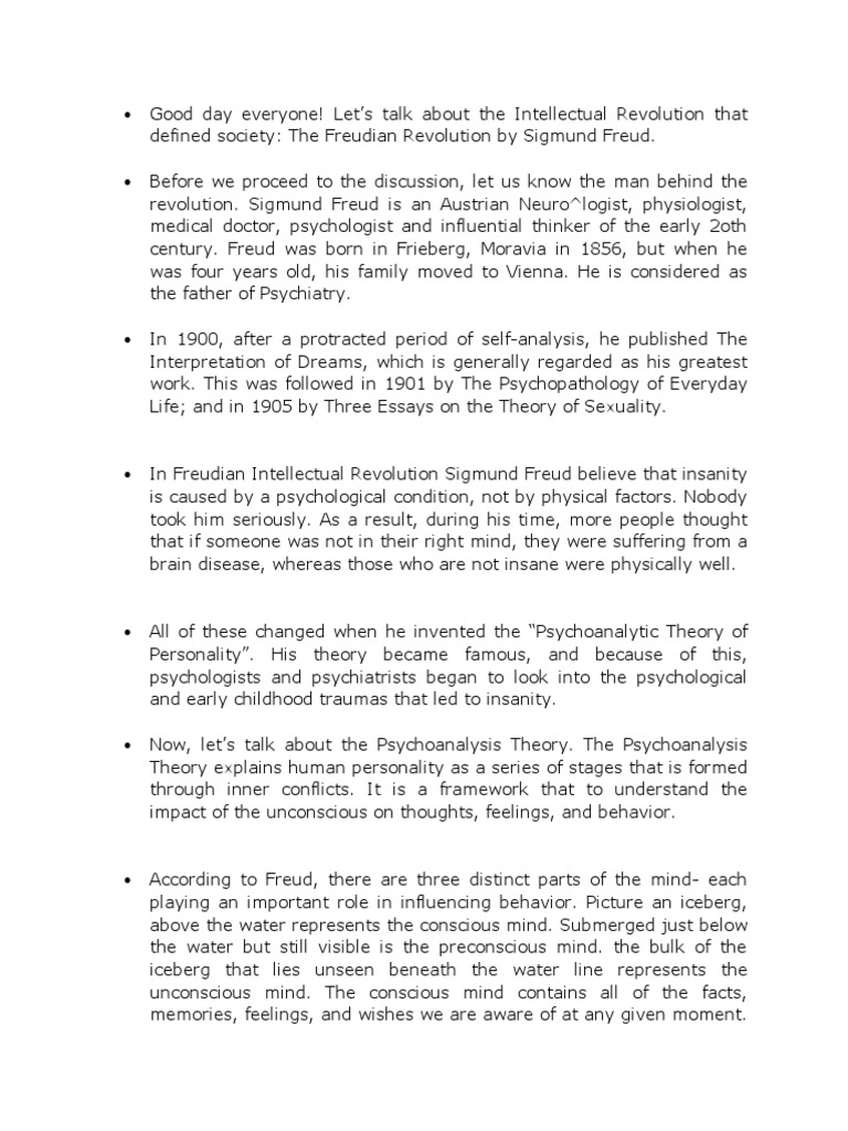 Freudian Revolution Script | PDF | Id | Sigmund Freud