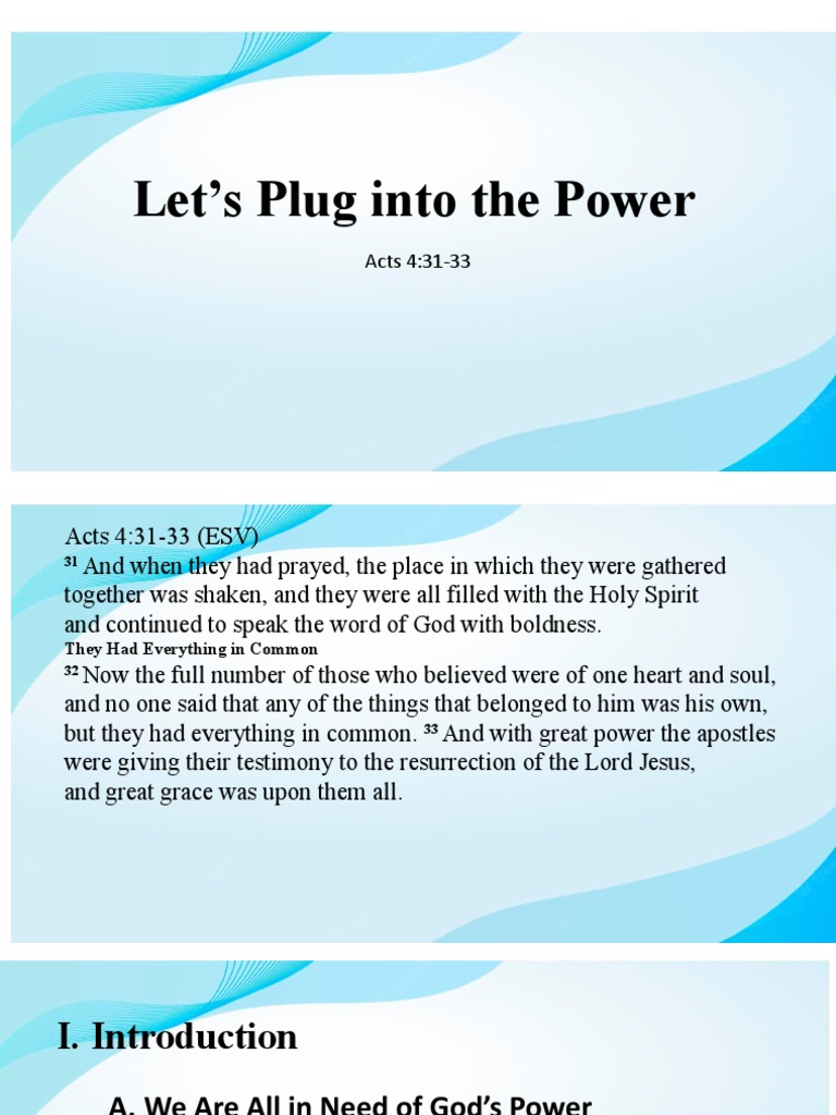 Let's Plug Into The Power | PDF | Resurrection Of Jesus | Prayer