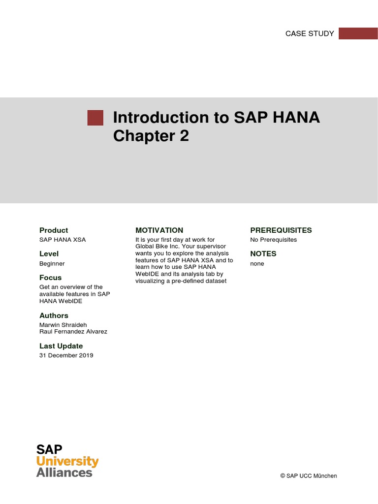 01 Introduction To SAP HANA - Data Visualization | PDF | Login | Databases