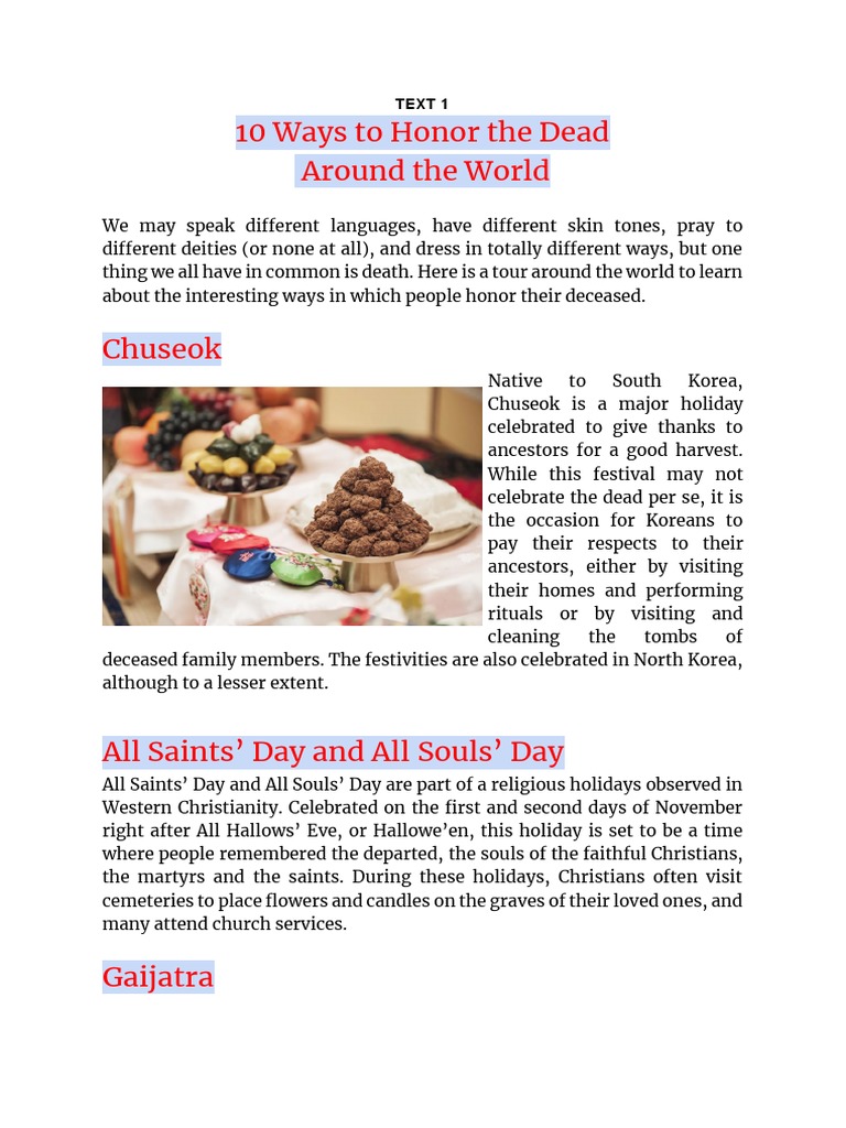 How Cultures Celebrate Death | PDF | Veneration Of The Dead | Anthropology