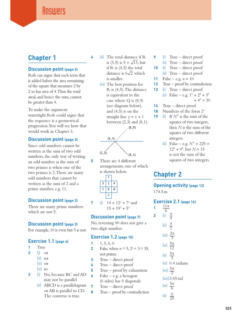 Mathematics Answers | PDF | Mathematical Proof | Elementary Mathematics