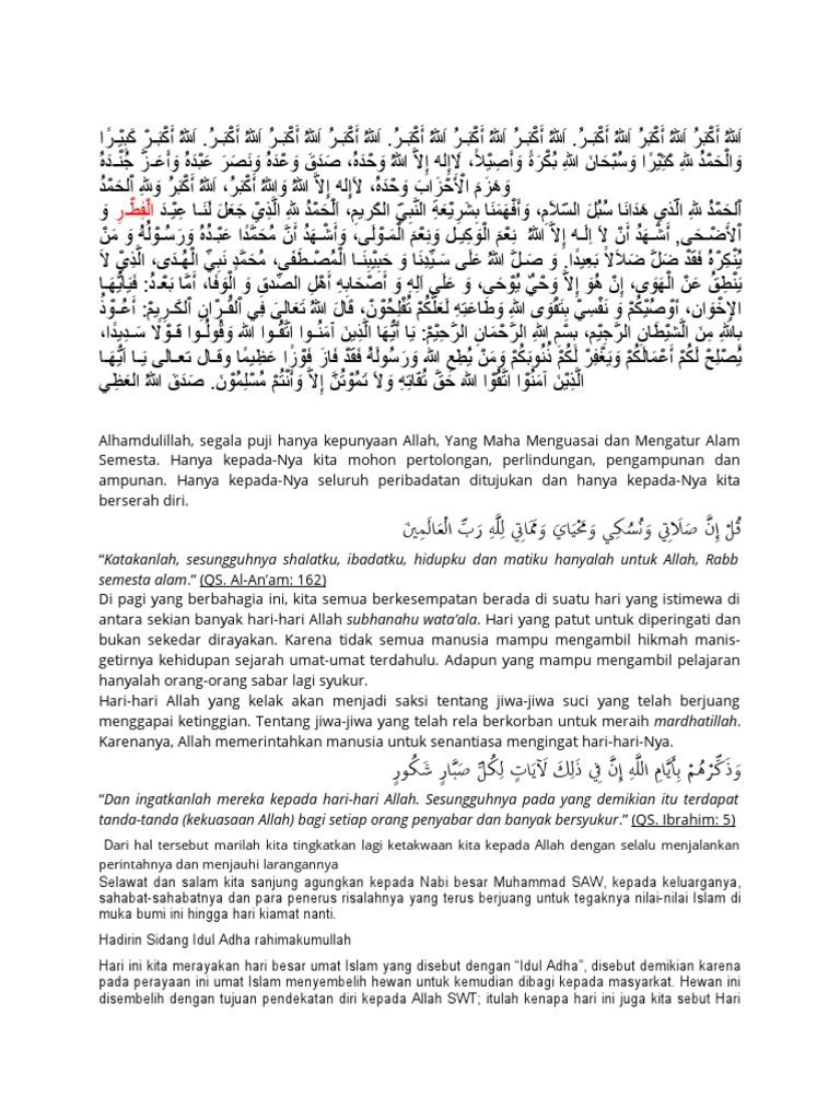 Materi Khutbah IDUL Adha | PDF