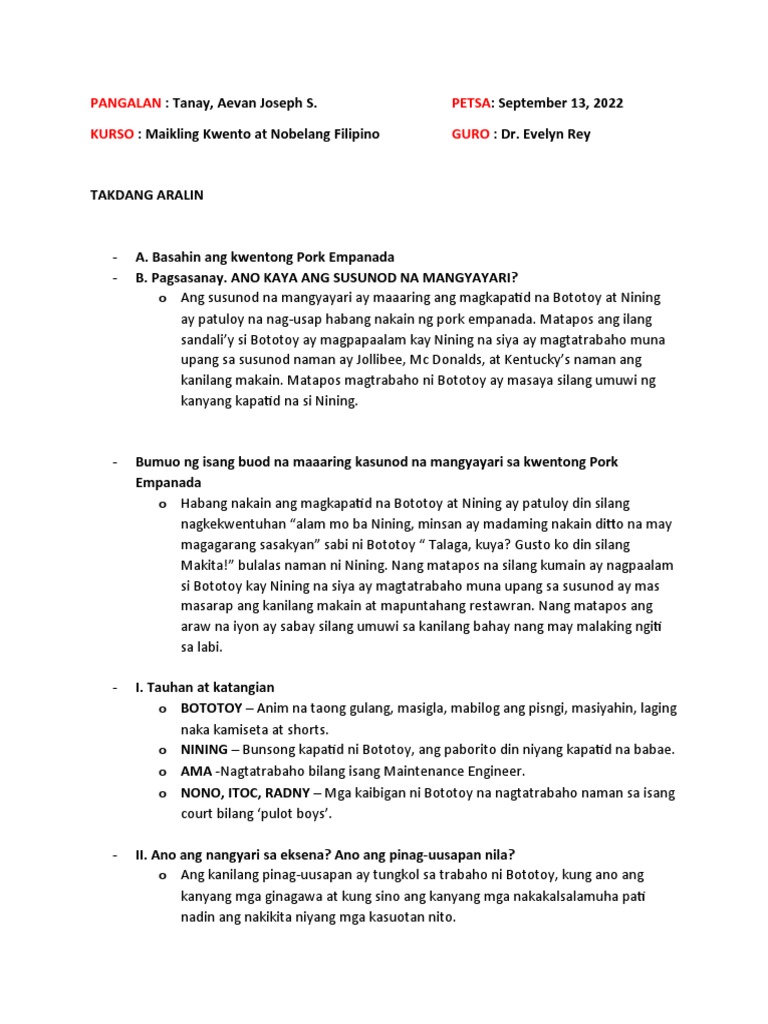 Tanay, Aevan Joseph S. (PORK EMPANADA) | PDF
