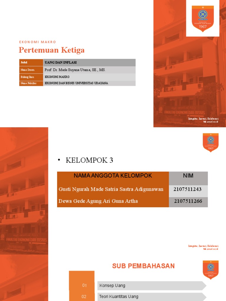 KLP 3 - Uang Dan Inflasi | PDF | Pengelolaan Keuangan & Uang