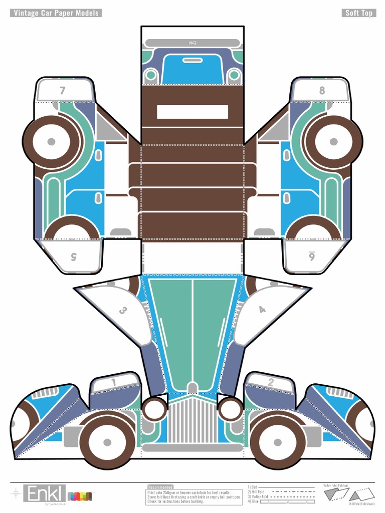 T ENK 007 Enkl Vintage Car Paper Model Printables | PDF