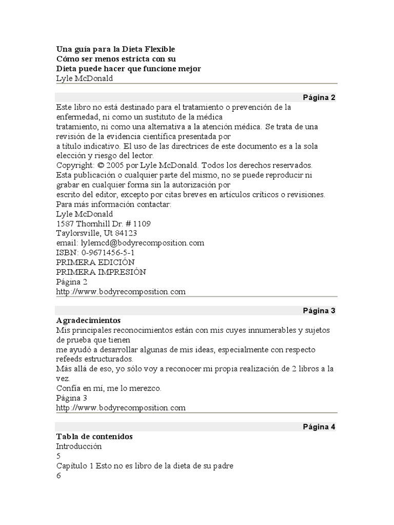 Lyle Mcdonald - Una Guia para La Dieta Flexible-Español | PDF | Dieta ...