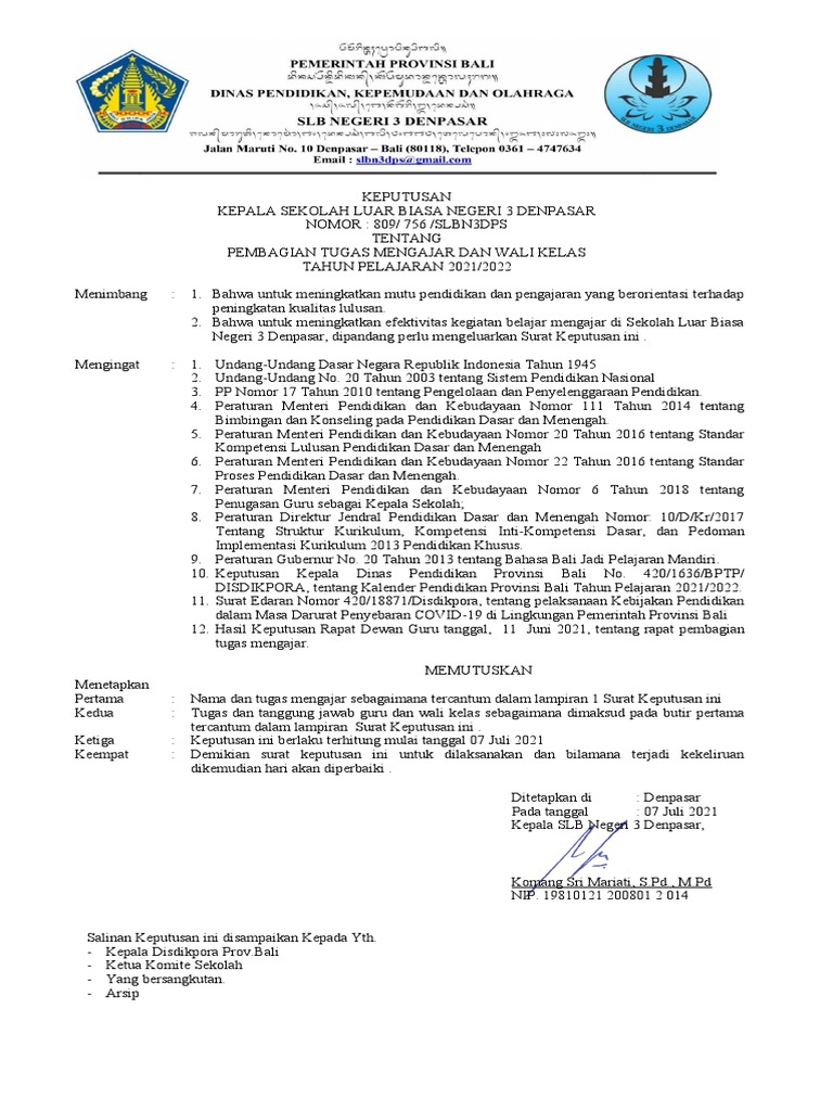 SK Mengajar 2022-2023 | PDF | Karier & Perkembangan | Kesehatan Holistik